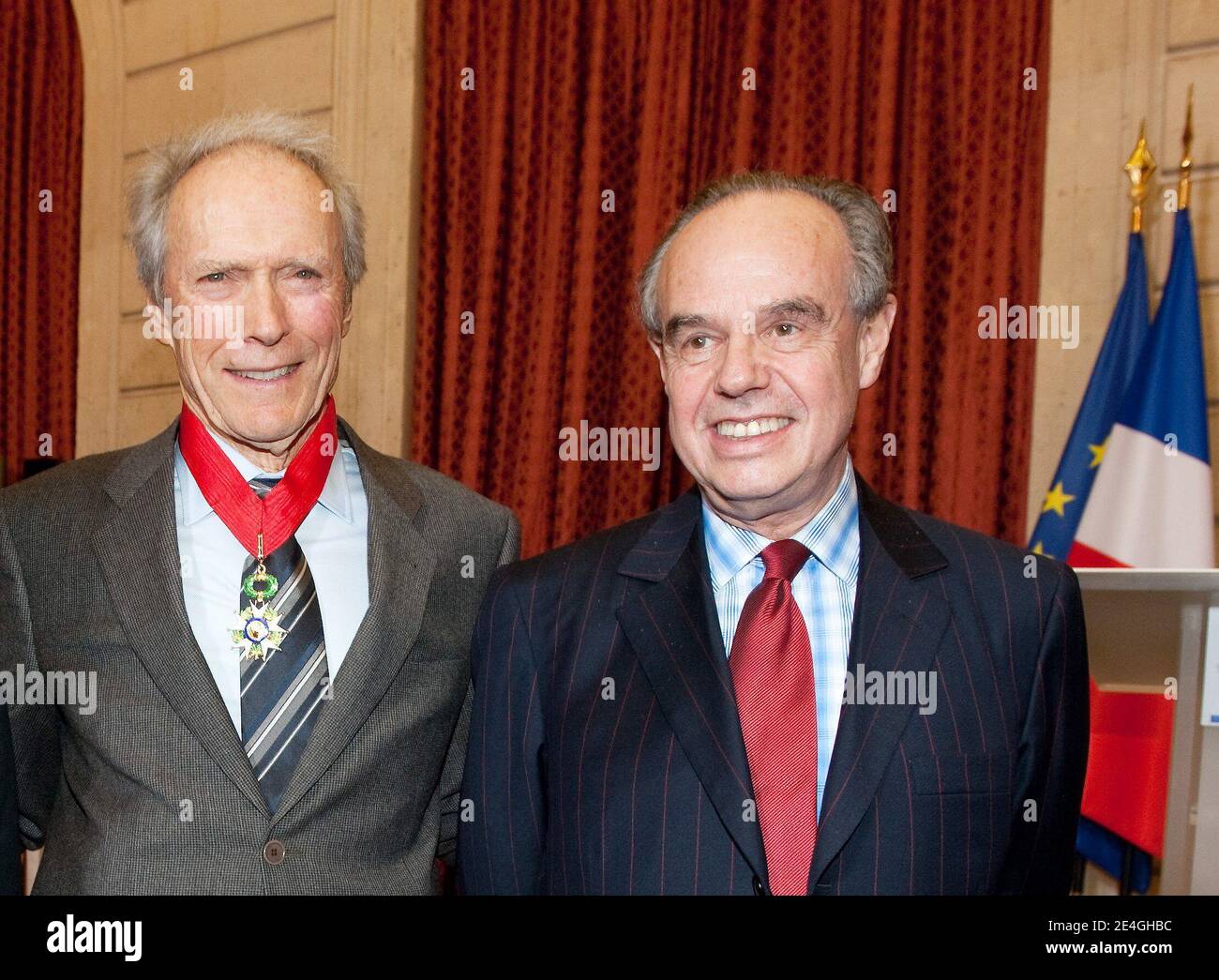 US actor and director Clint Eastwood poses with French Culture Minister ...