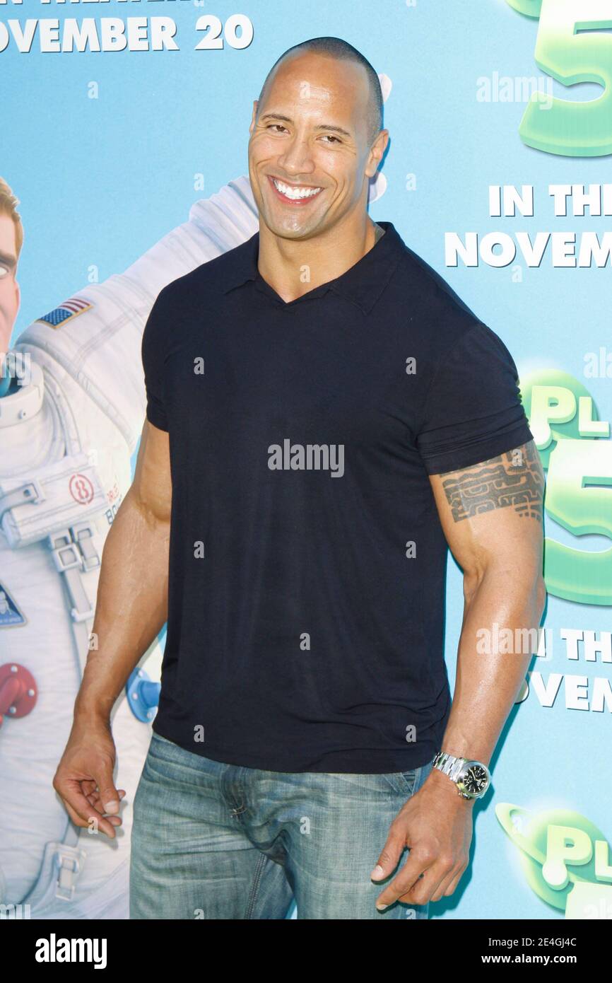 Dwayne Johnson arriving for Planet 51 Premiere held at Mann Village ...