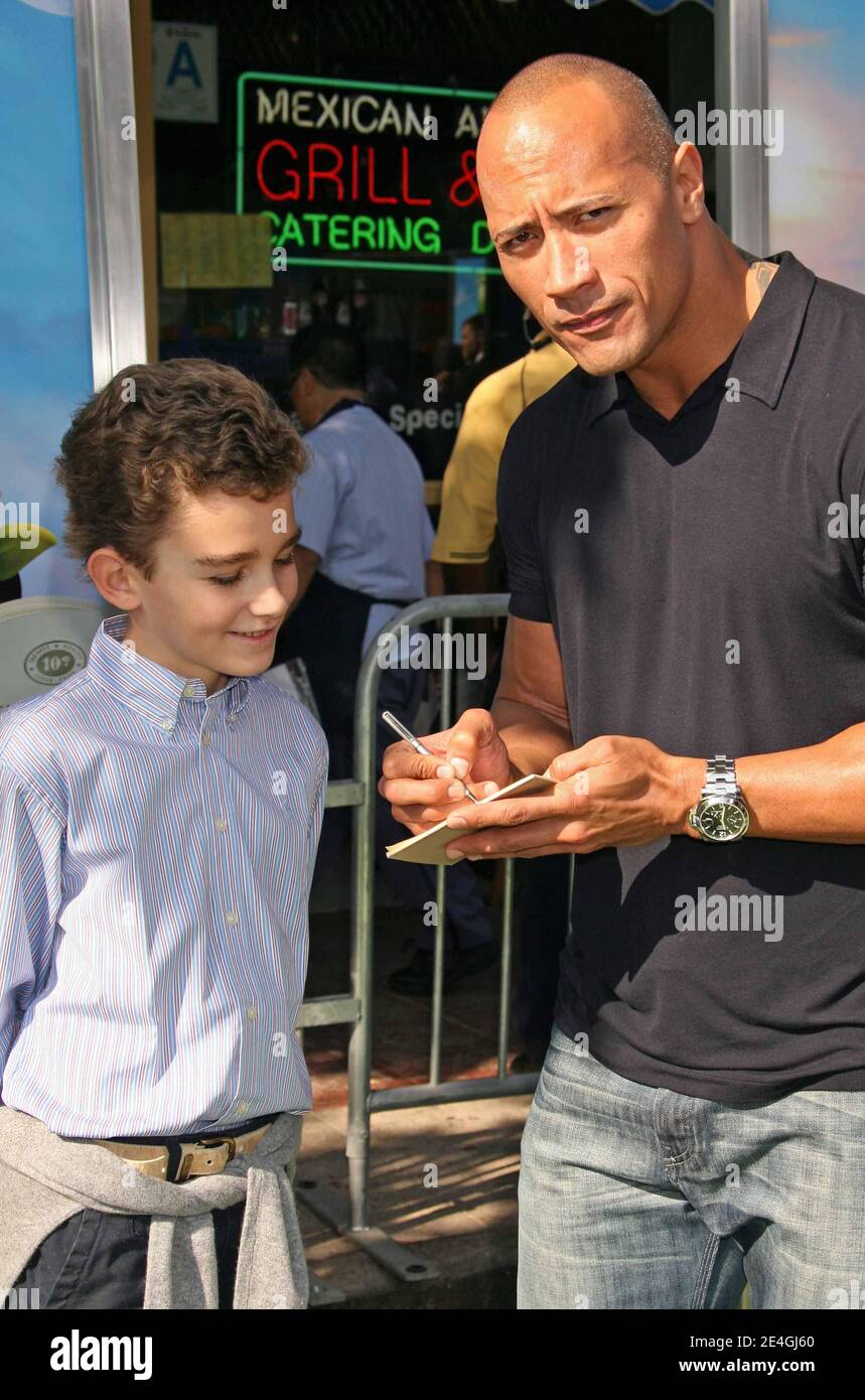 Dwayne Johnson arrives at the Planet 51 Film Premiere at the Mann ...