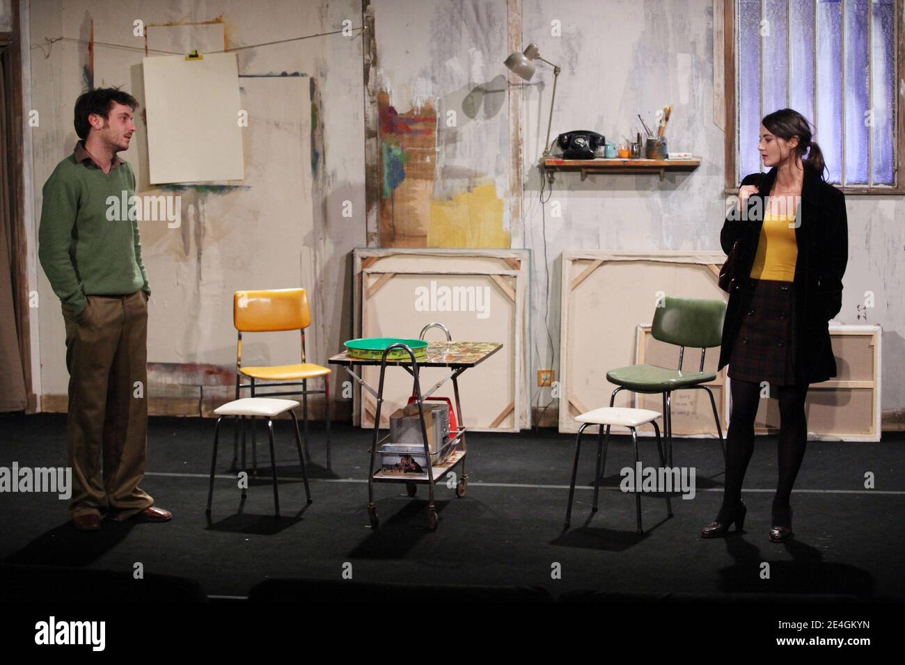 Sarah Biasini, Benjamin Bellecour and Rachel Arditi during a ...