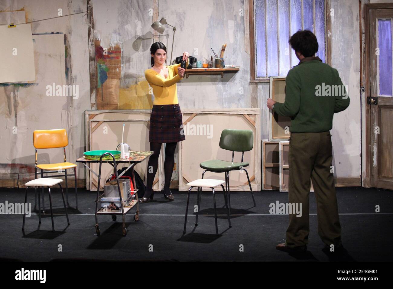 Benjamin Bellecour and Rachel Arditi during a presentation of Salome ...