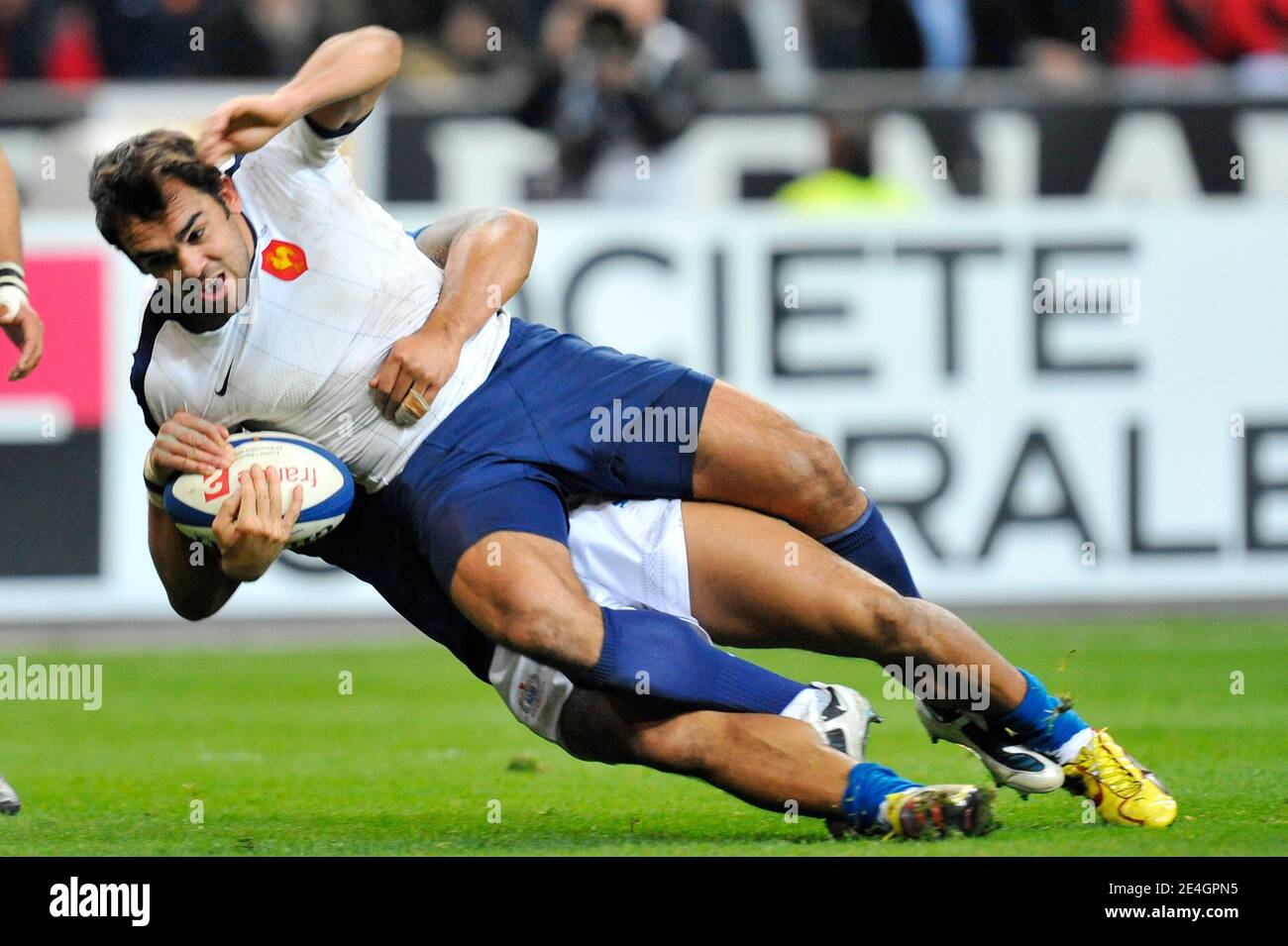France's David Marty during the International Friendly Rugby match ...
