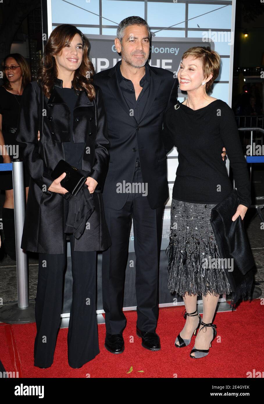 George Clooney, his girlfriend Elisabetta Canalis and his mother Nina ...