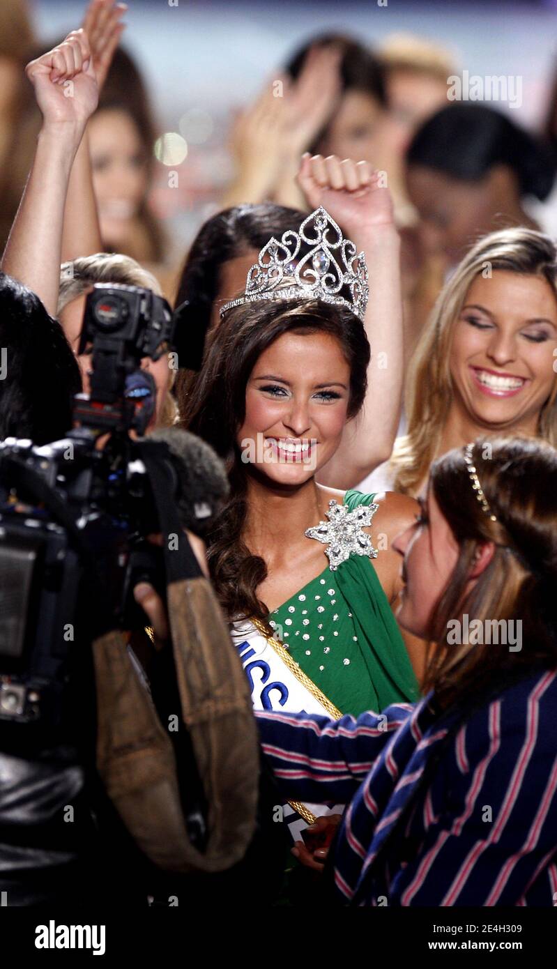 Miss Normandie, Newly elected Miss France 2010, Malika Menard attending ...