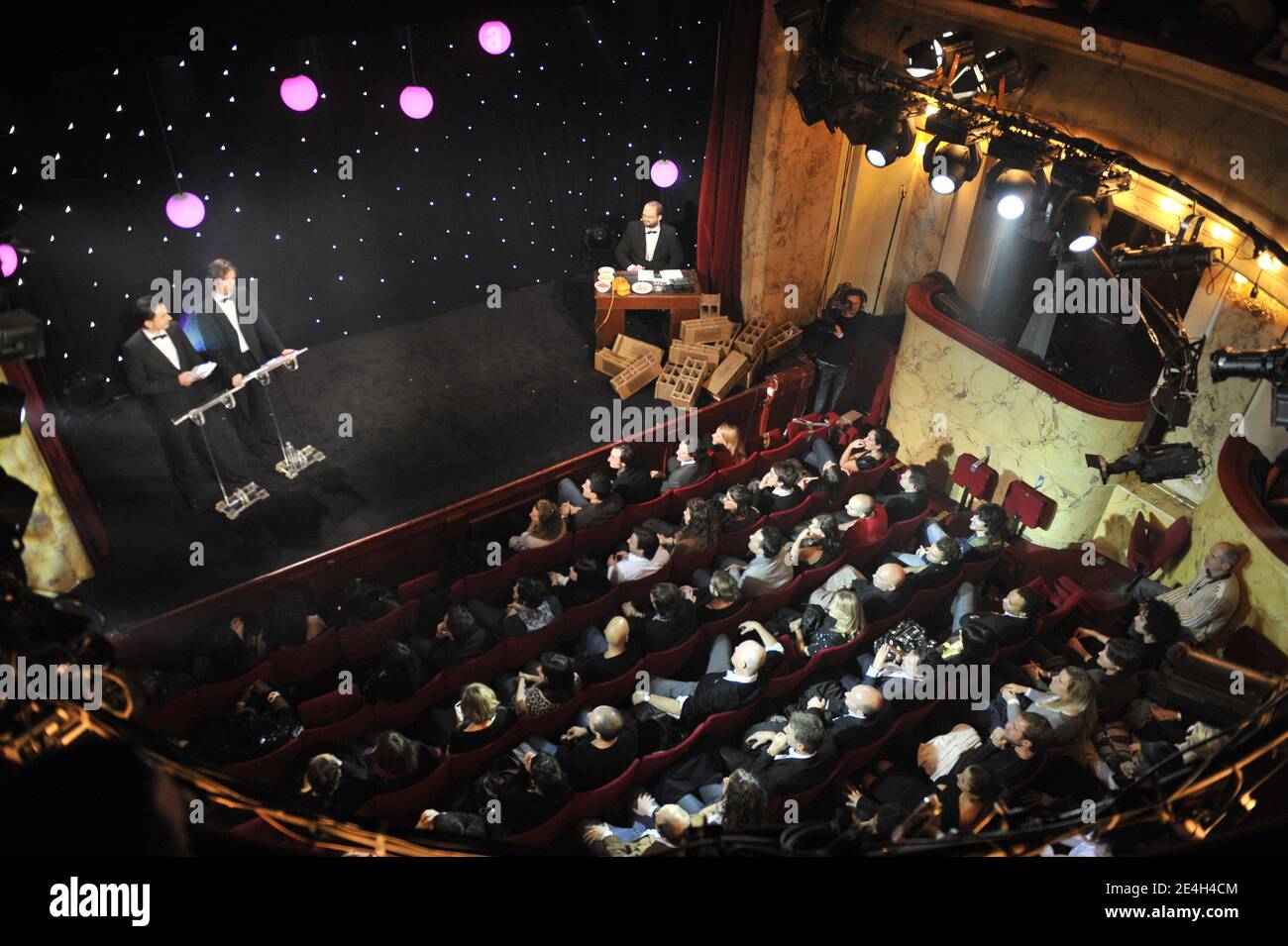 EXCLUSIVE. Presenters Arnaud Demanche, Stephane Rose and Frederic Royer ...