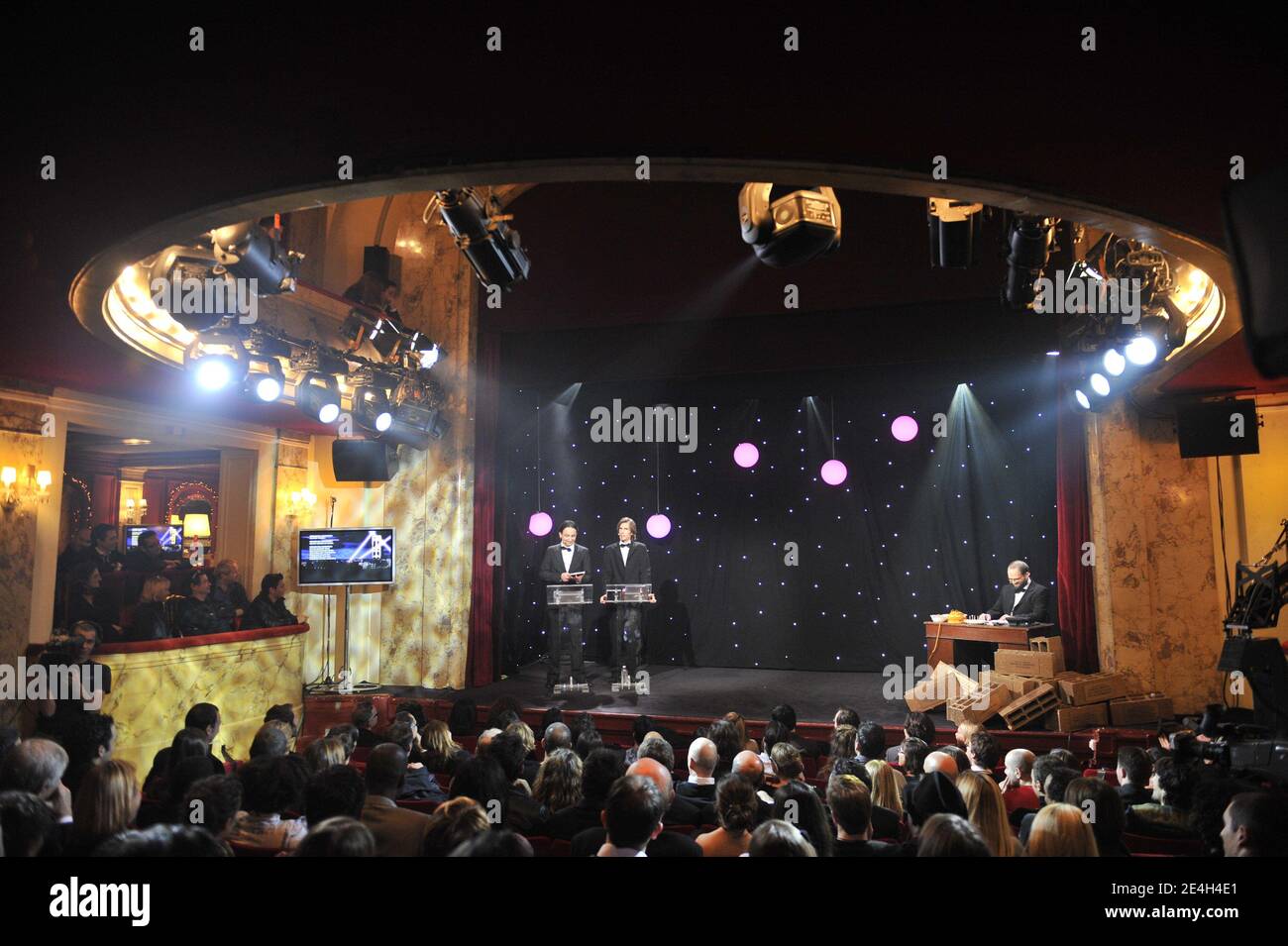 EXCLUSIVE. Presenters Arnaud Demanche, Stephane Rose and Frederic Royer ...