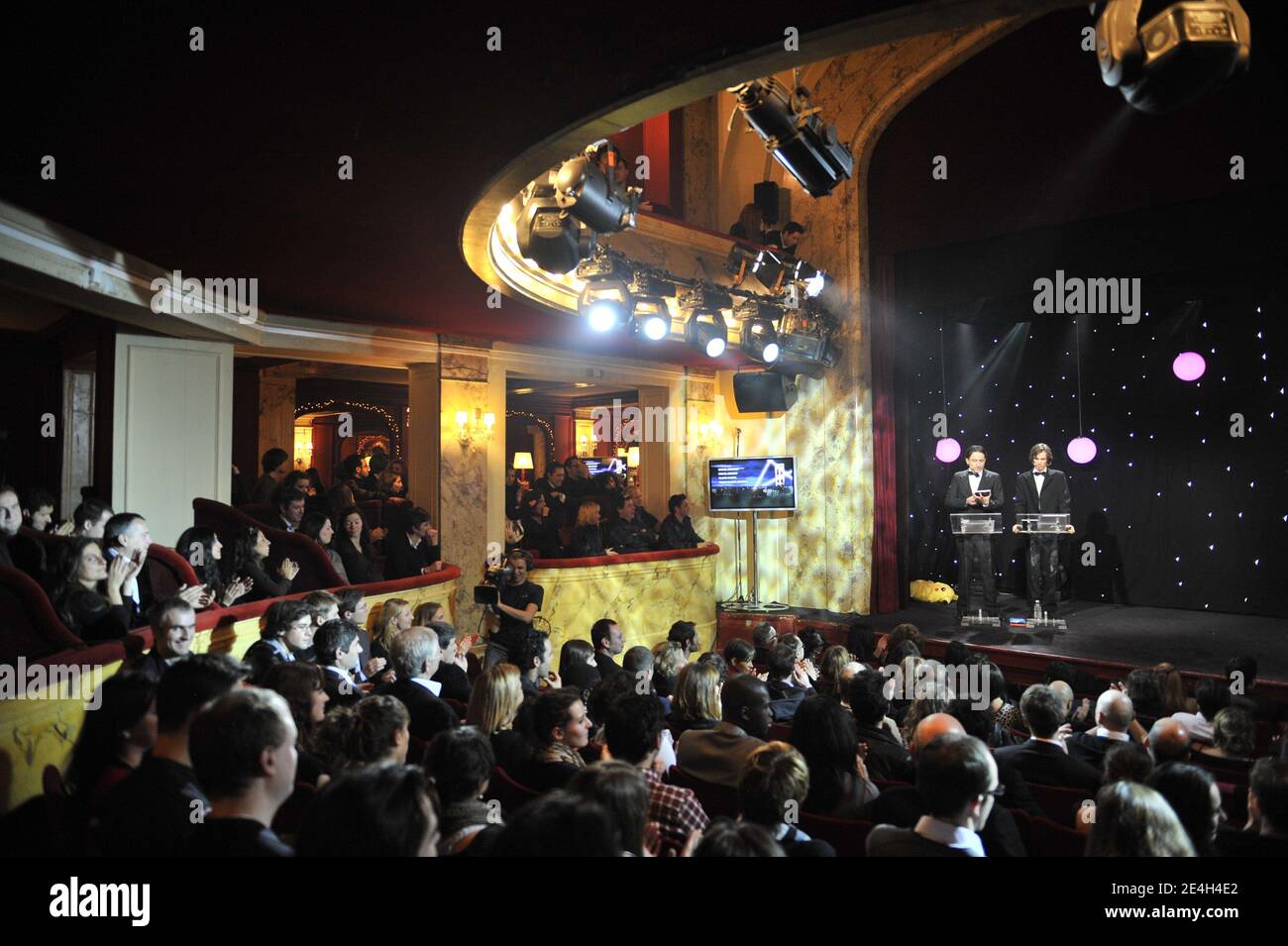 EXCLUSIVE. Presenters Arnaud Demanche, Stephane Rose and Frederic Royer ...