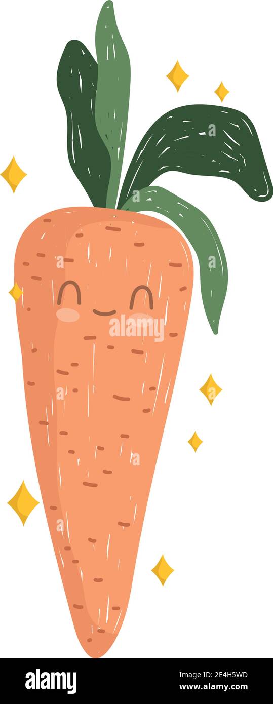 cartoon carrot vegetable cheerful food mascot icon vector illustration ...