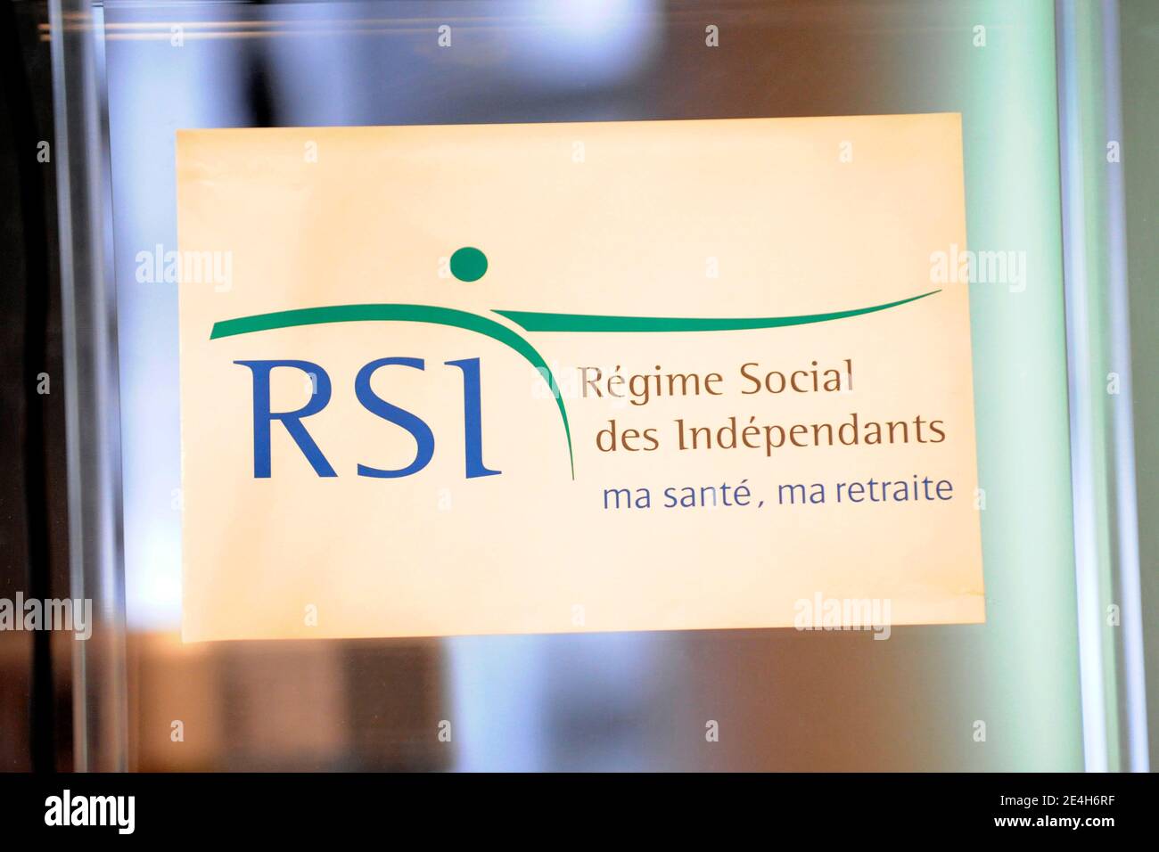 Logo du Regime social des independants (RSI) lors de l'inauguration du ...