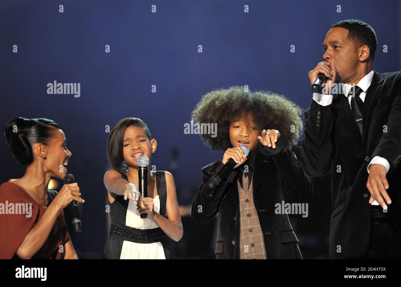 US actor Will Smith, his wife actress Jada Pinkett Smith, Willow and ...