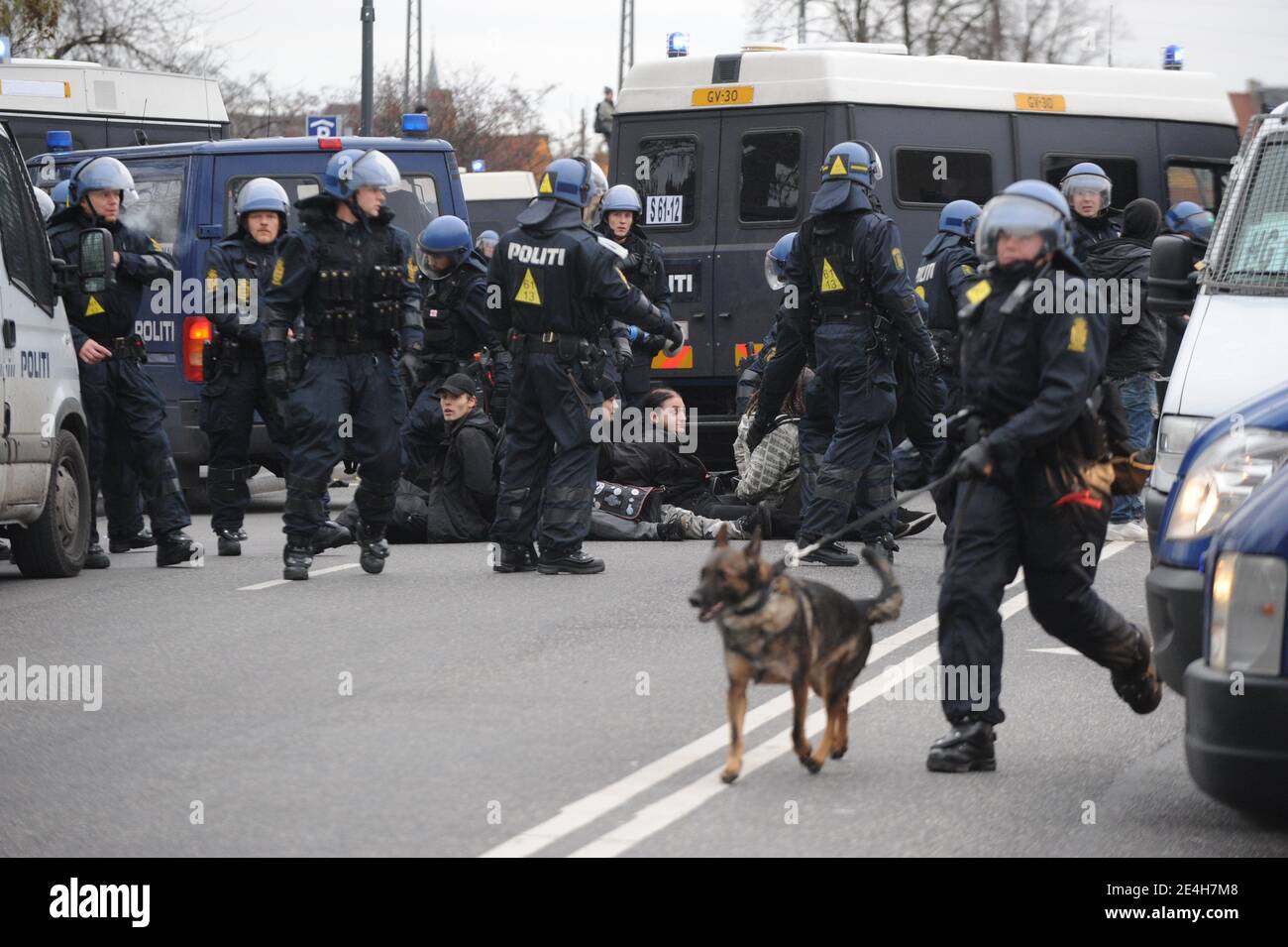 More than 200 activists were arrested by Danish police, on a second day ...