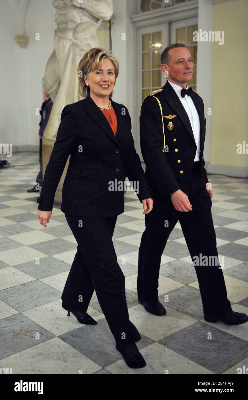 US Secretary of State Hillary Rodham Clinton arrives for a dinner a ...