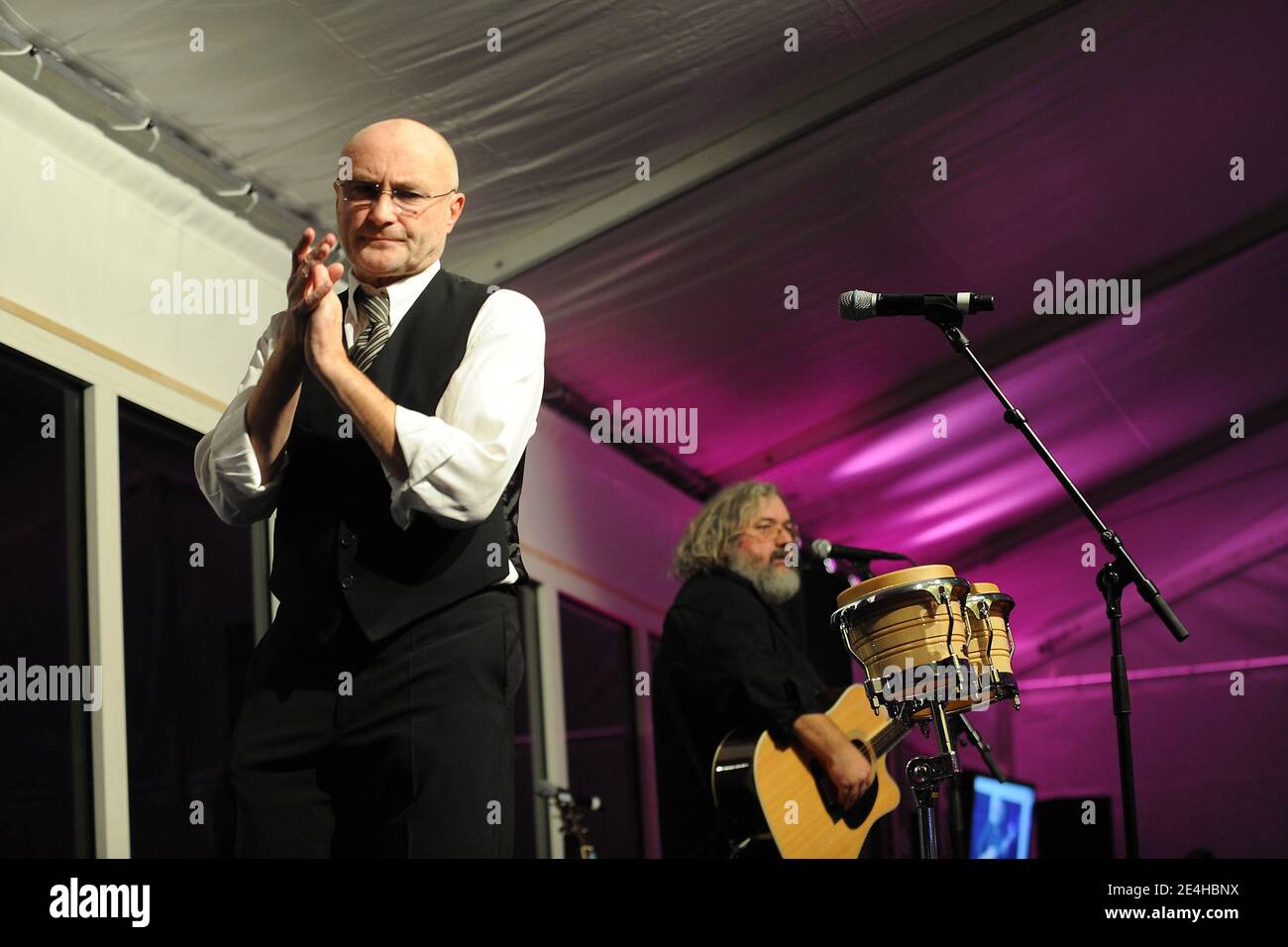 Phil Collins performed during a sports charity, for the 50th ...