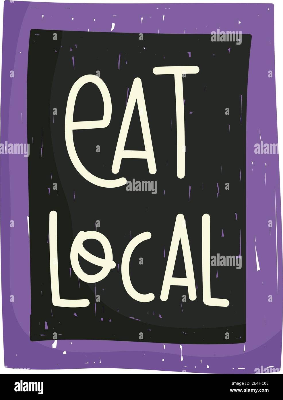 eat local board lettering icon white background vector illustration ...