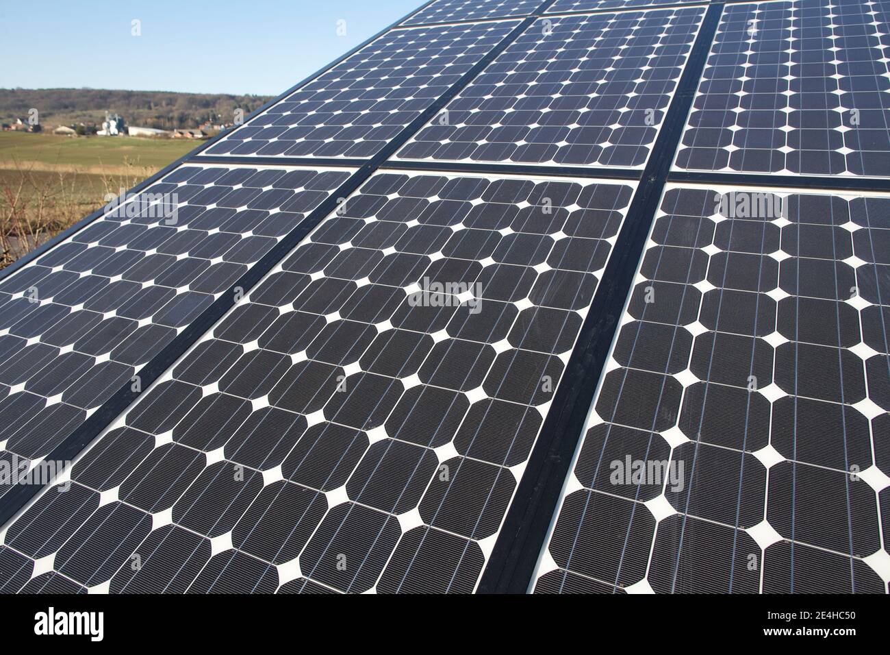 View of the 36,000 square meters solar panel installation, the largest ...