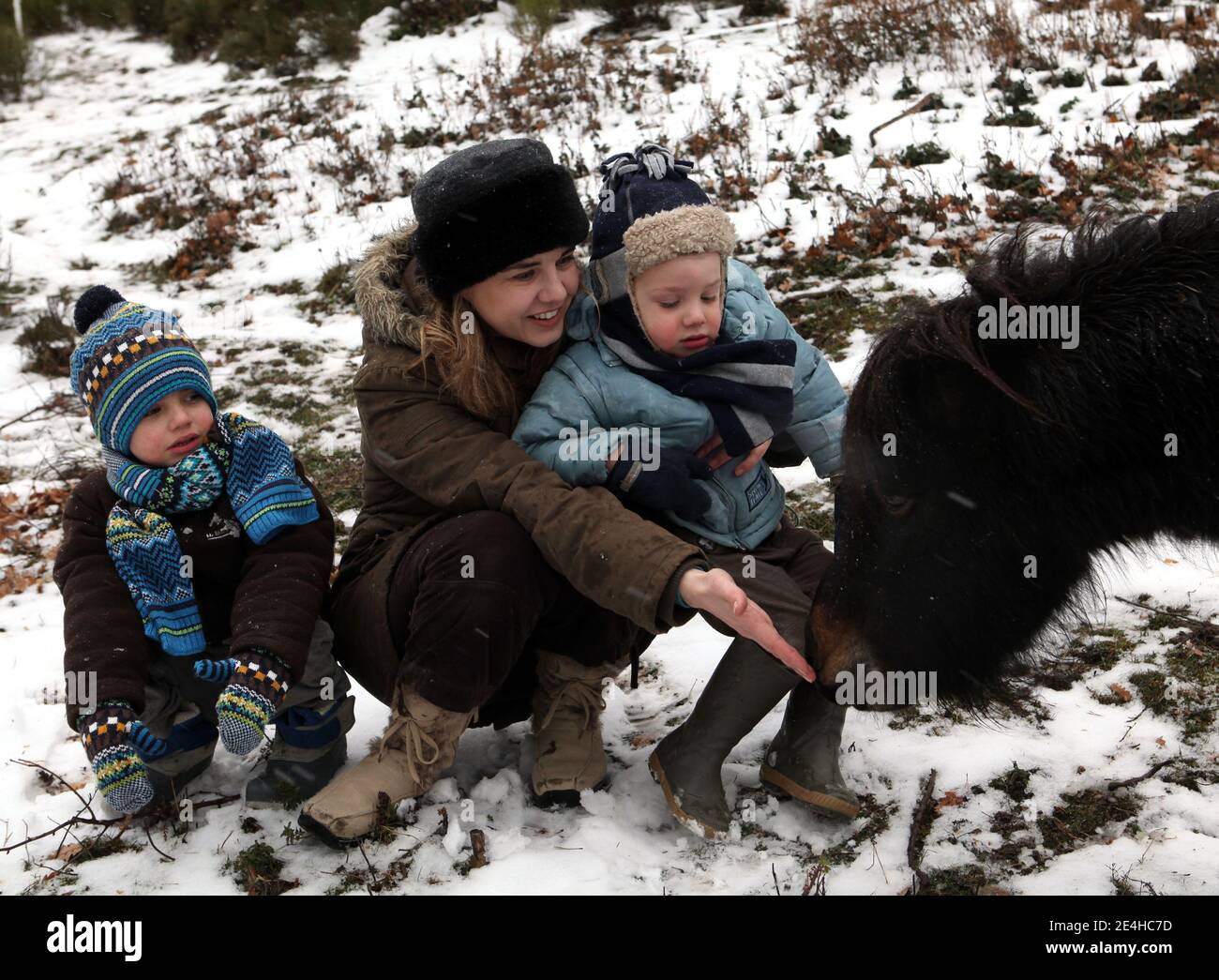 French citizen Nathalie Gettliffe poses with her sons Martin and Jean ...