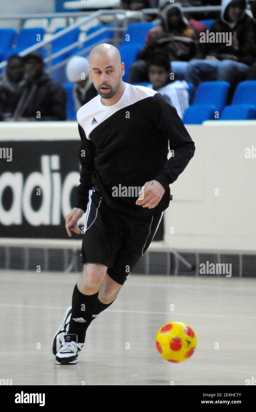 French rap singer Sinik during the soccer charity match of 'Foot de ...