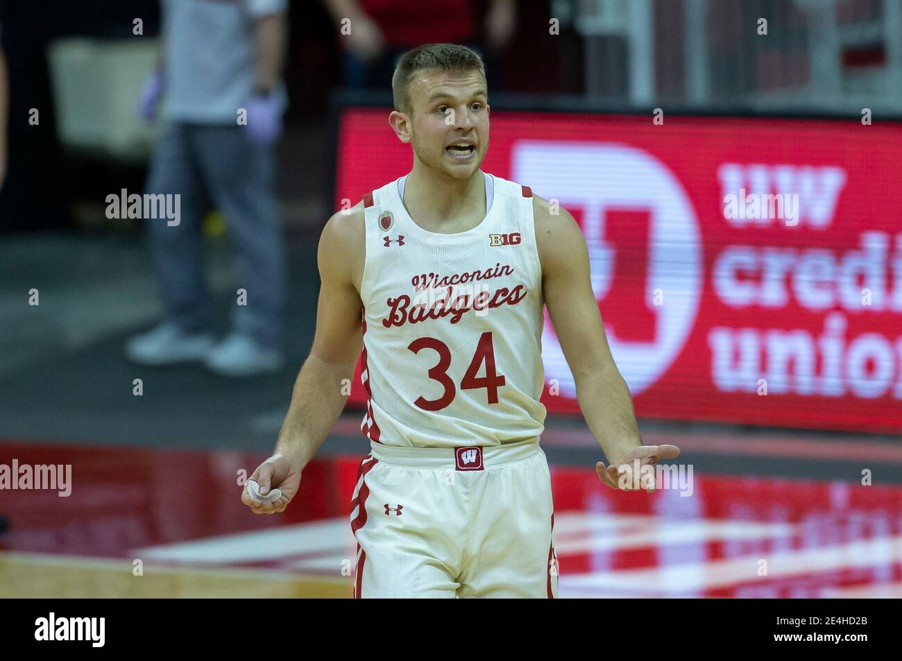 Madison, WI, USA. 23rd Jan, 2021. Wisconsin Badgers guard Brad Davison ...