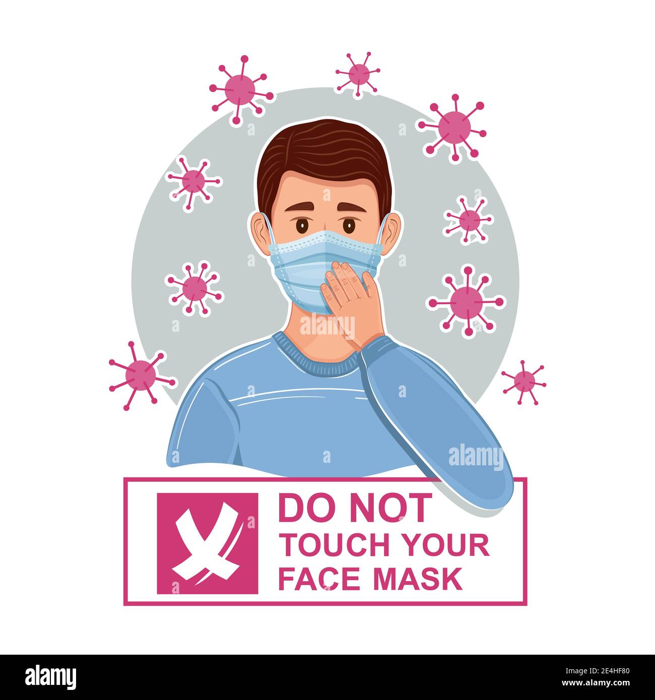 Do not touch face mask with hand sign. Rule safety wear protective ...