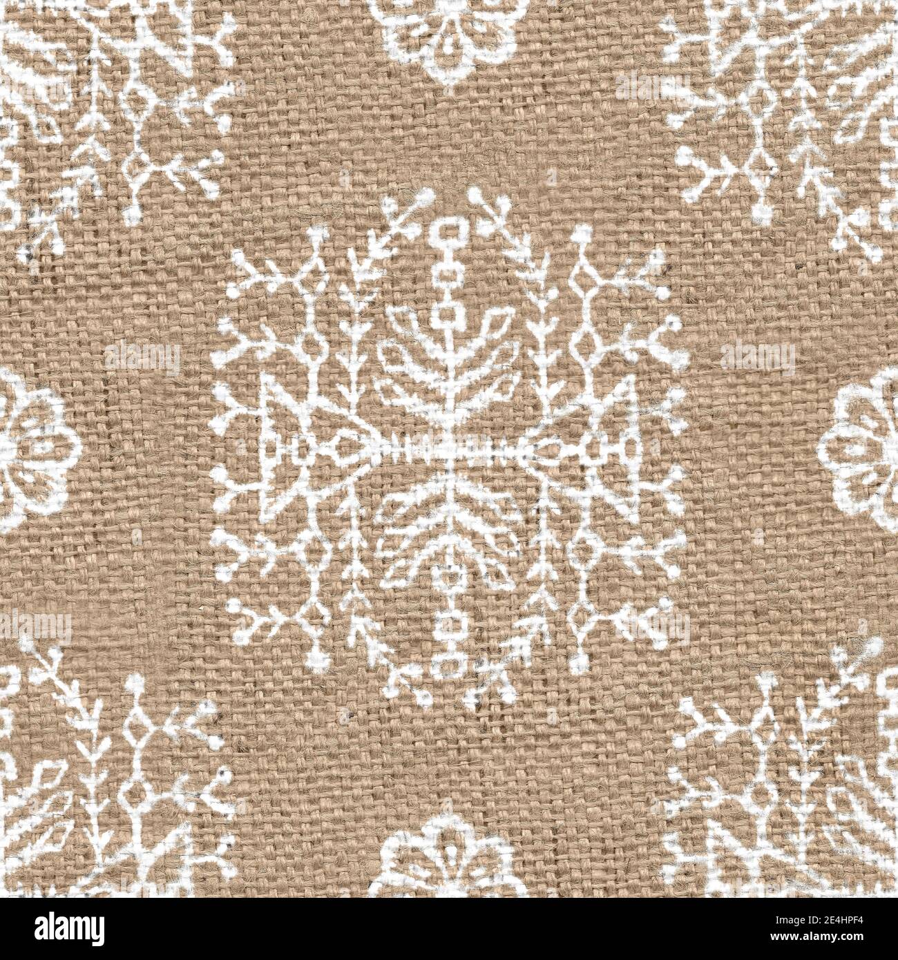 Seamless burlap with white paint pattern overlay Stock Photo - Alamy