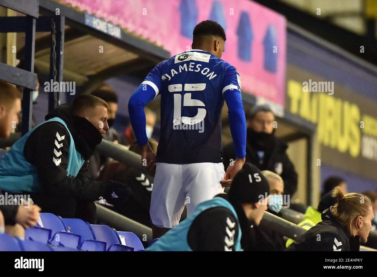 OLDHAM, ENGLAND. JAN 23RD Oldham Athletic's Kyle Jameson during the Sky ...