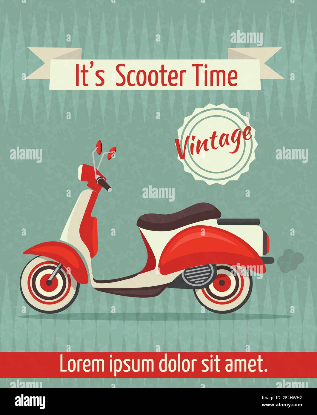 Scooter motorbike retro vintage transport sport paper poster with ...