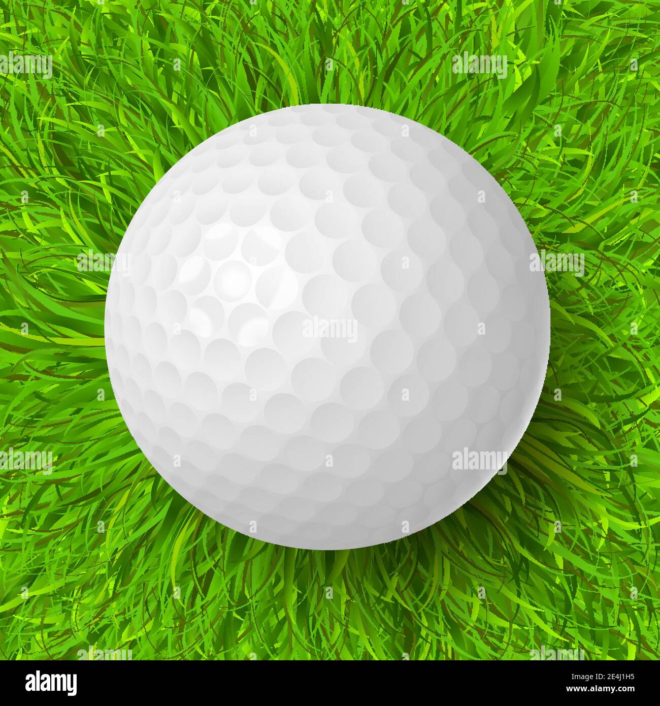 Golf ball on the green grass realistic vector illustration Stock Vector ...