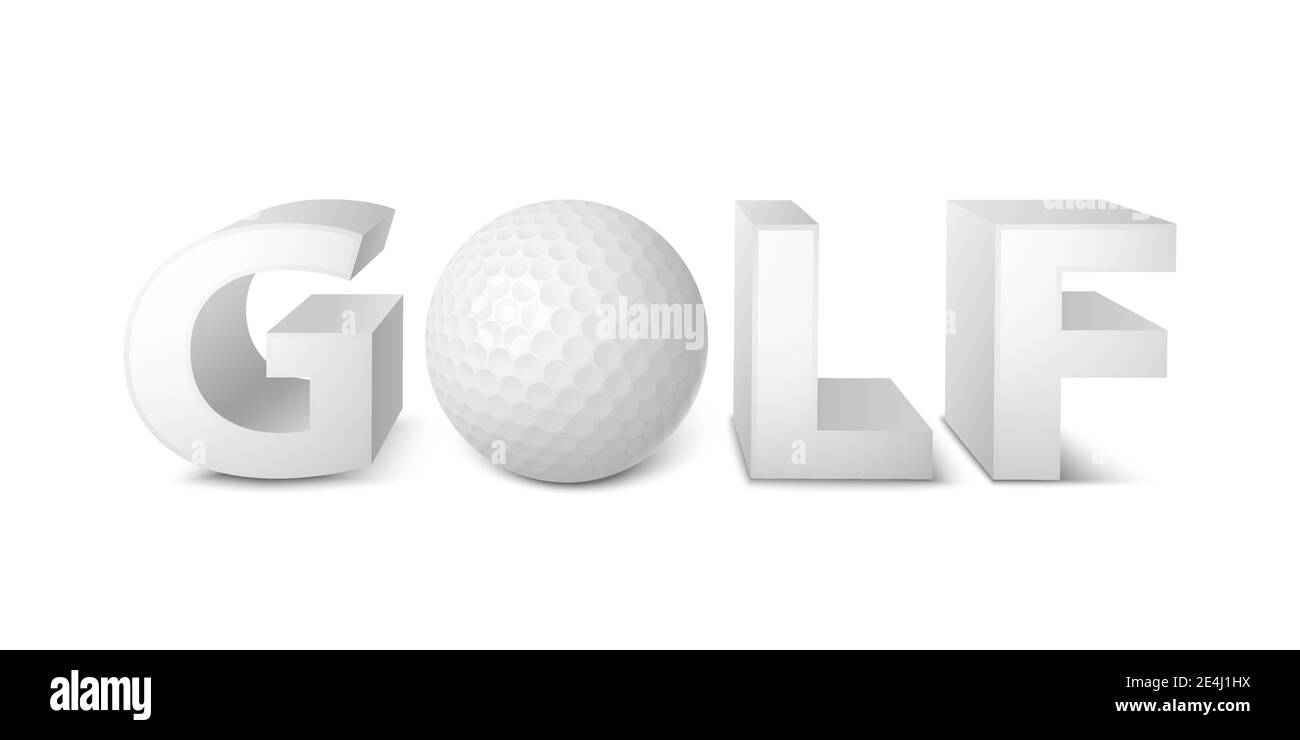 Golf ball logo, emblem template 3d vector illustration Stock Vector ...
