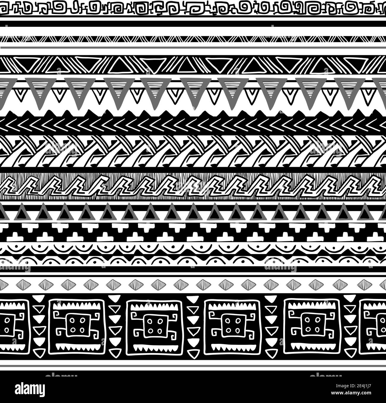 Seamless traditional culture tribal texture vector illustration Stock ...