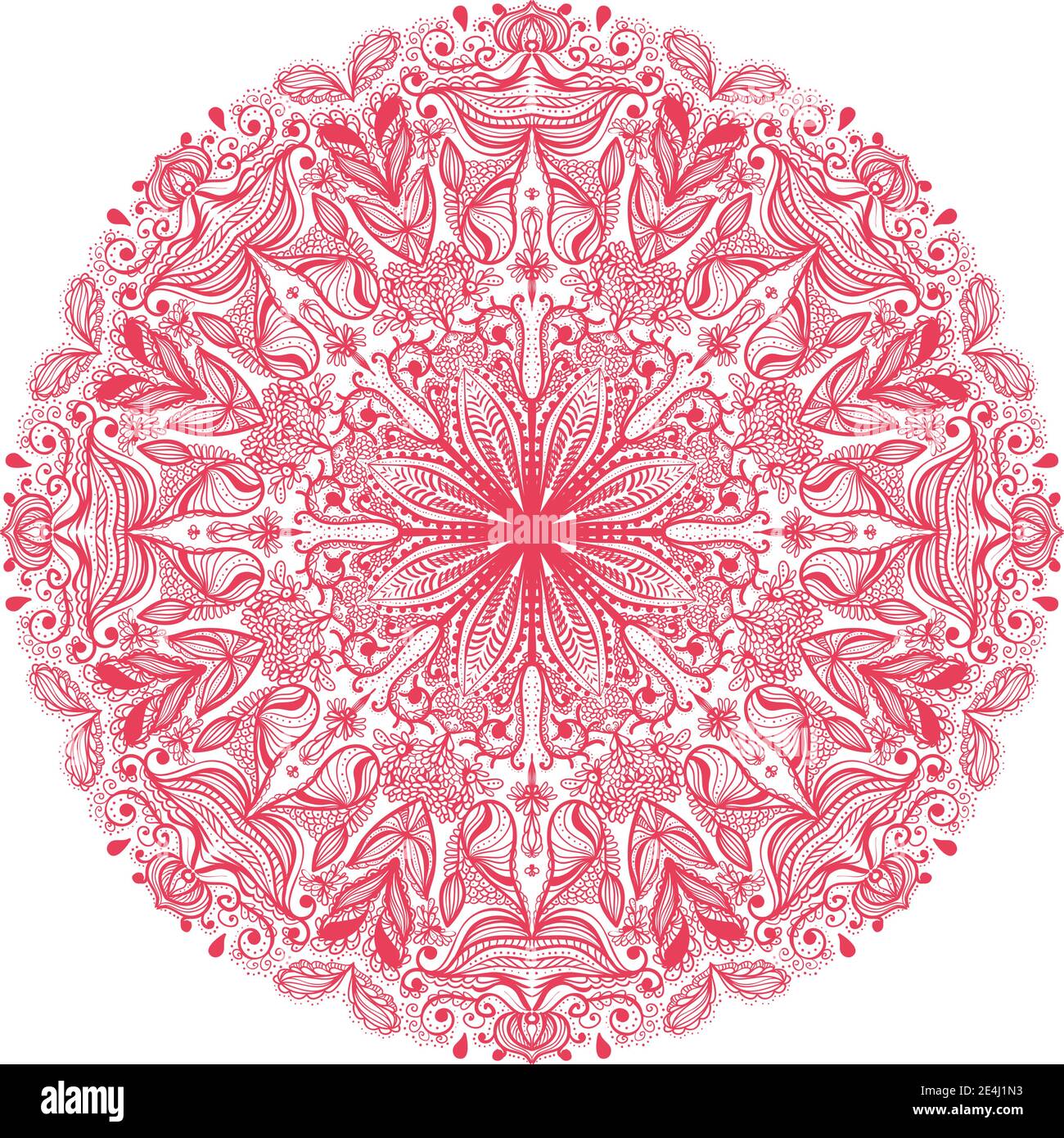 Ornamental rose round pattern isolated vector illustration Stock Vector ...