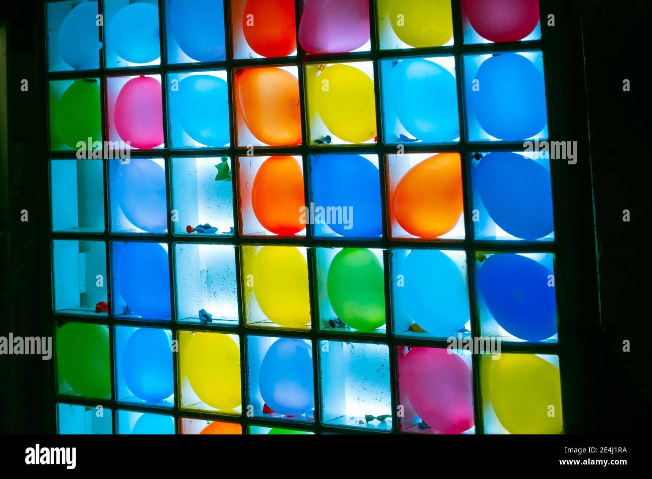 Illuminated colorful balloons . Attraction with balloons and Darts ...