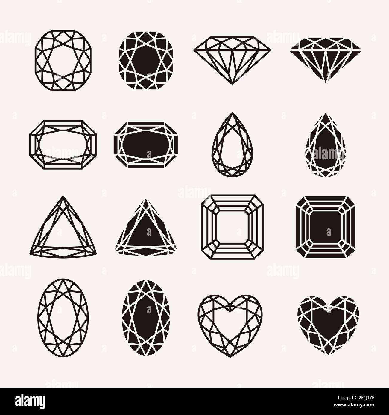 Diamond, gem, jewel icons set isolated vector illustration Stock Vector ...