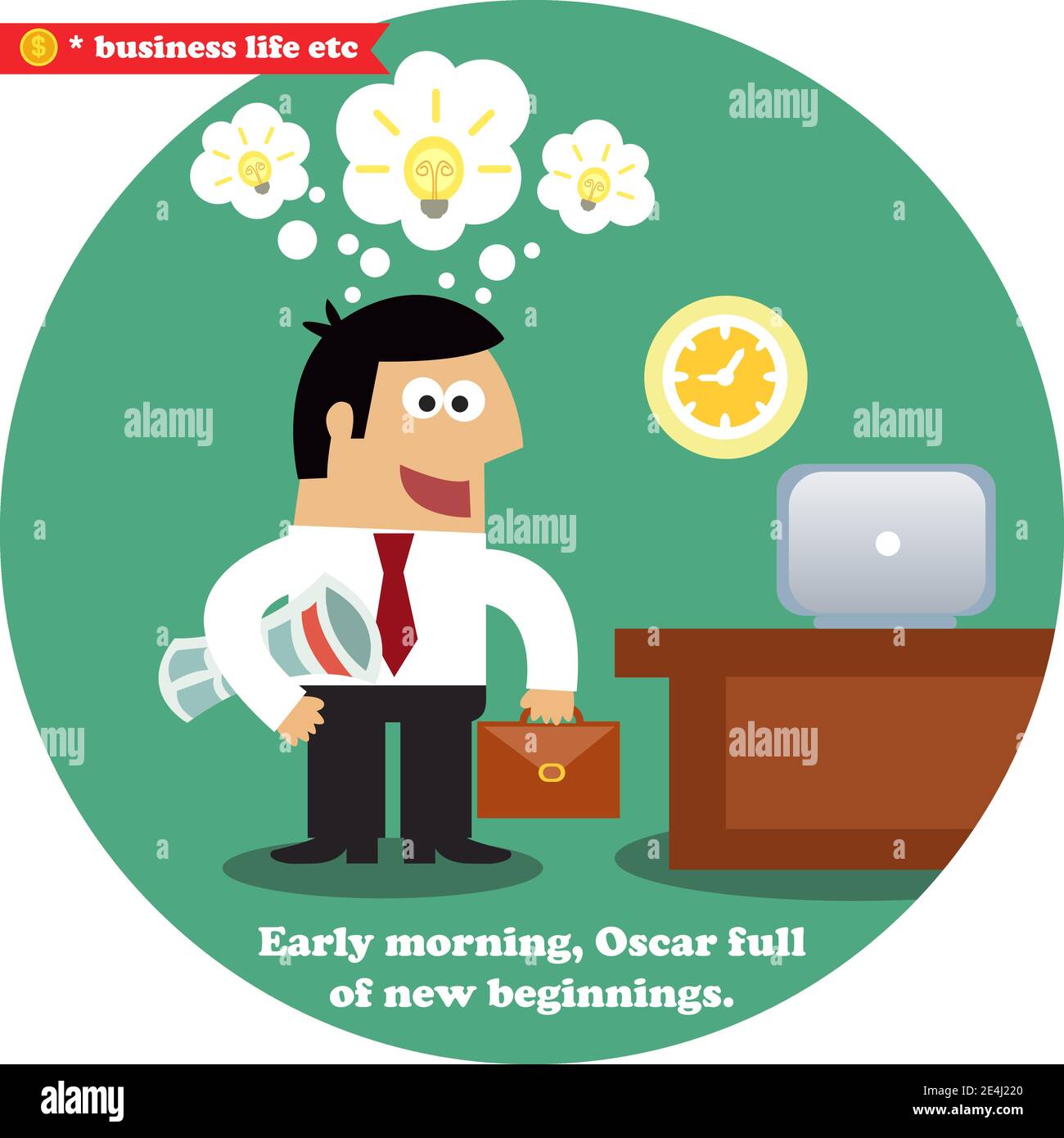 Business inspirations of new workday vector illustration Stock Vector ...