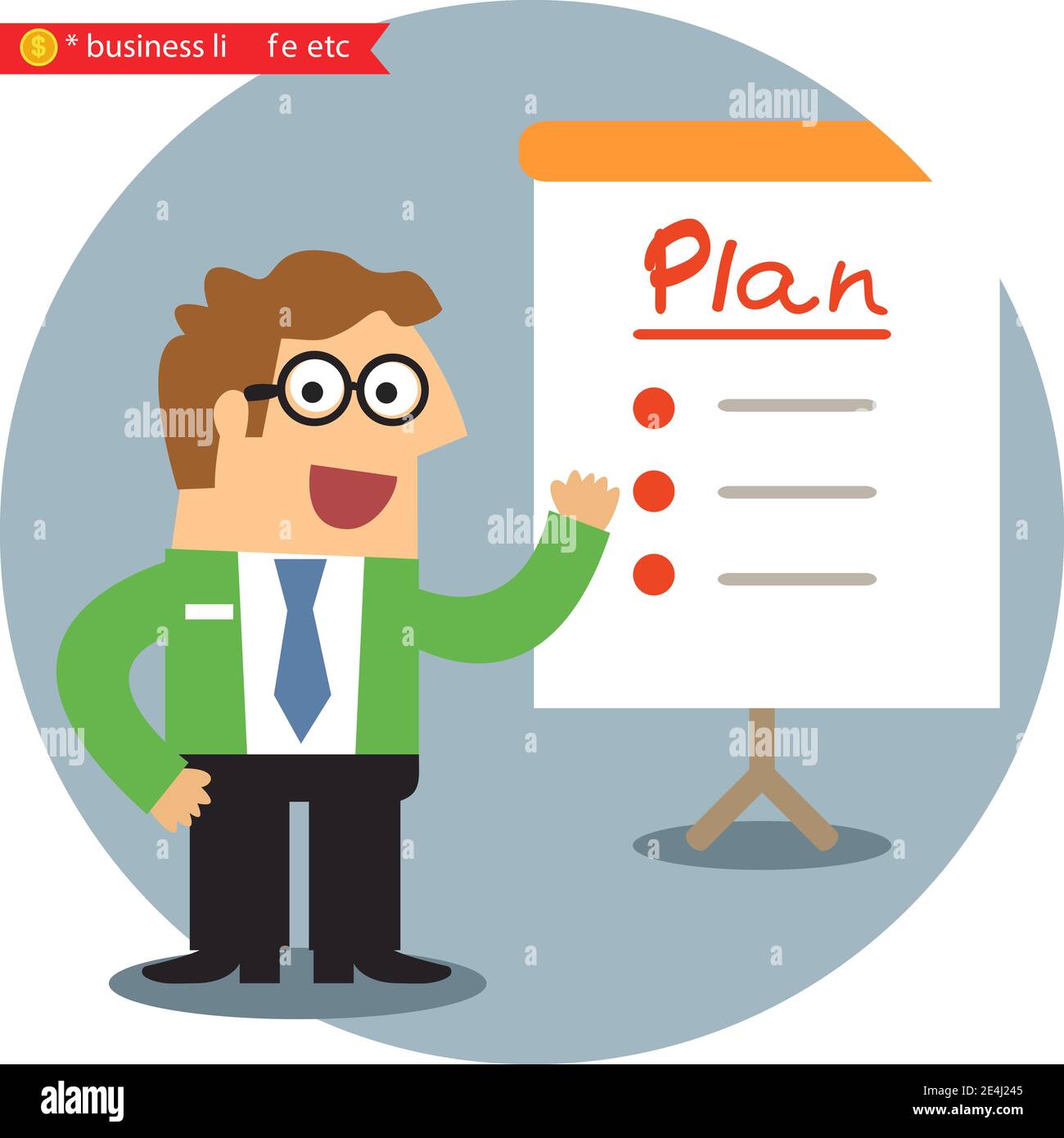 Presentation of a new business project plan vector illustration Stock ...