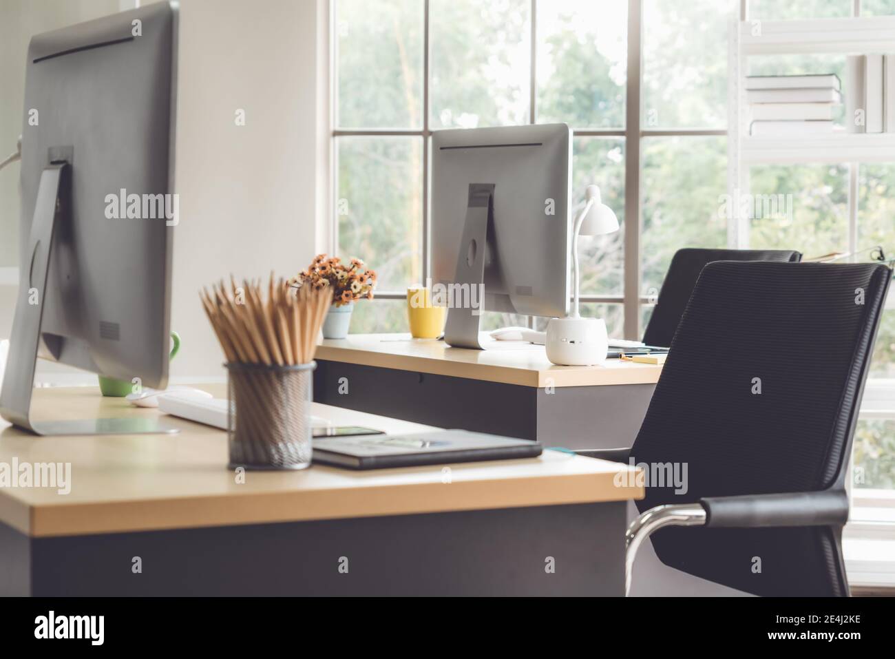 Modern Office Interior Computers High Resolution Stock Photography and ...