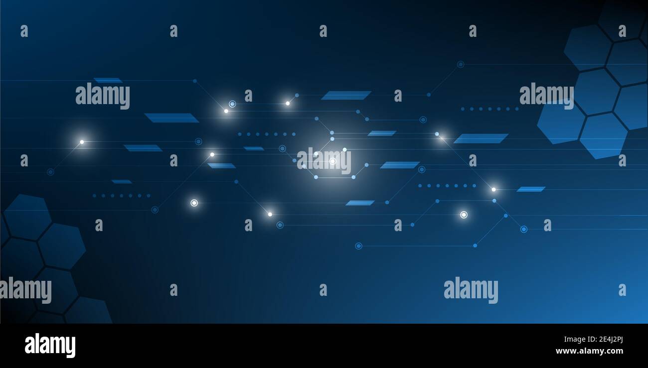 Abstract blue technology background.Digital hi-tech hexagons concept.Vector illustration.Eps10 ...