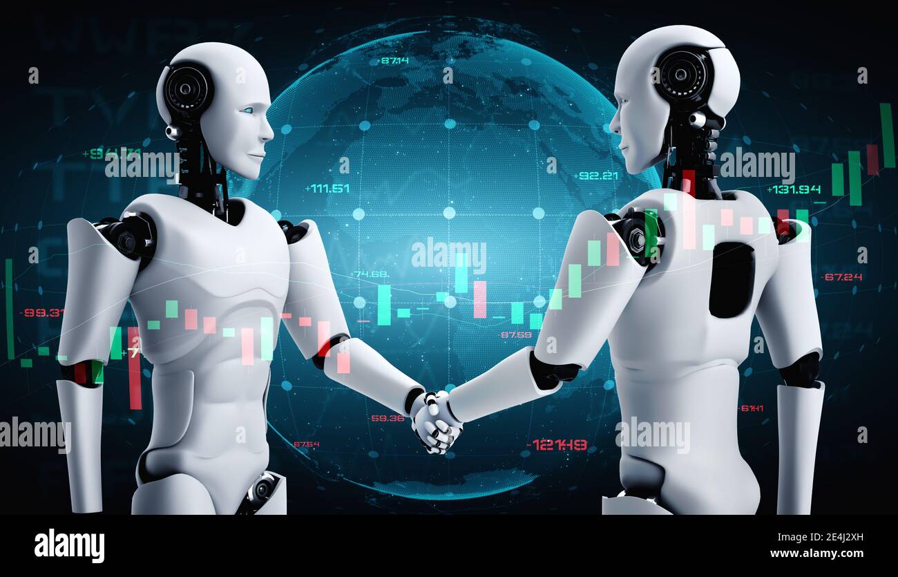 Future financial technology controlled by AI robot using machine ...