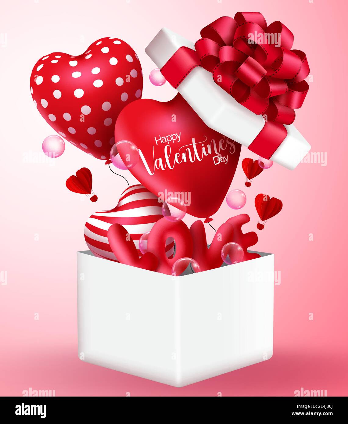 Valentine's gift vector concept design. Valentine's day surprise gift ...