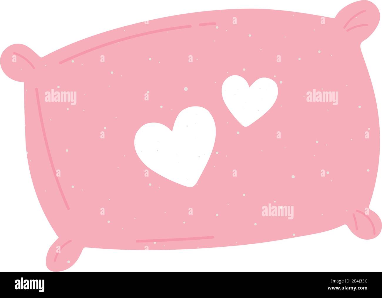 pink cushion with hearts love and romance in cartoon style vector ...
