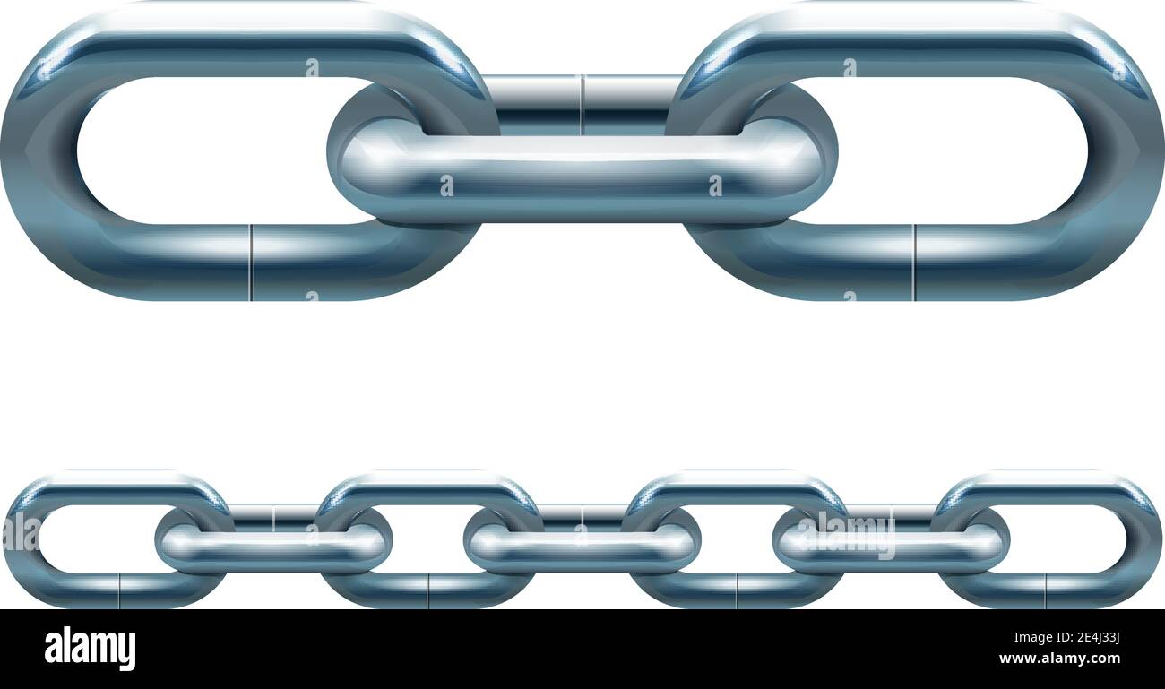 Metal silver chain links vector illustration isolated Stock Vector ...