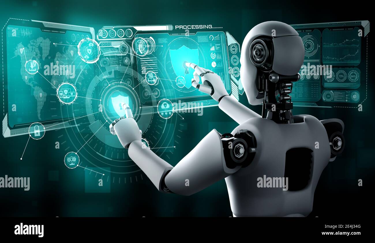 AI robot using cyber security to protect information privacy ...