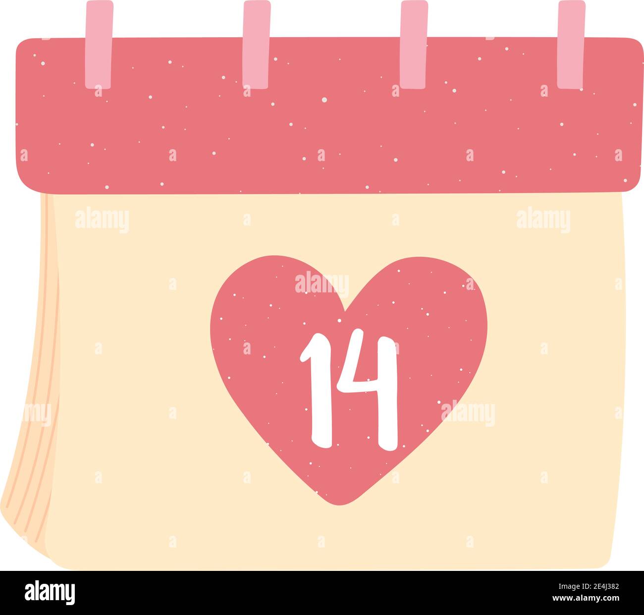 calendar date reminder love and romance in cartoon style vector ...