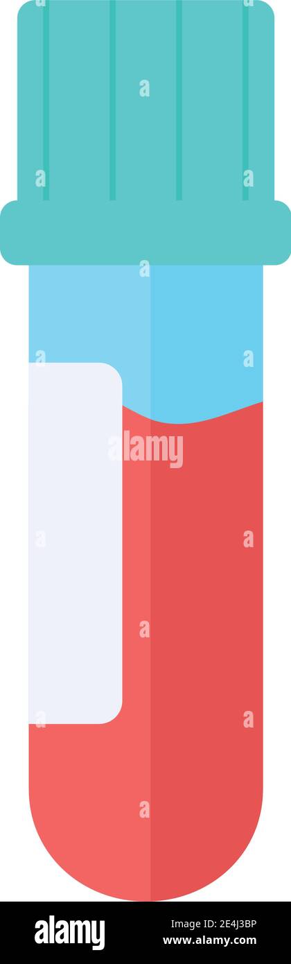 chemistry test tube with blood sample science flat style vector ...