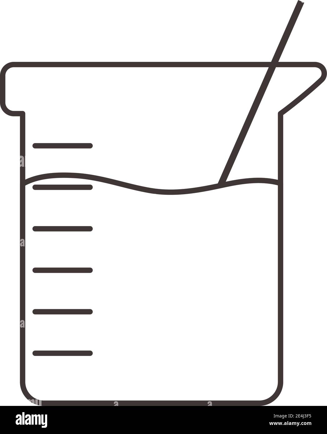 chemistry flask liquid science line style vector illustration Stock ...