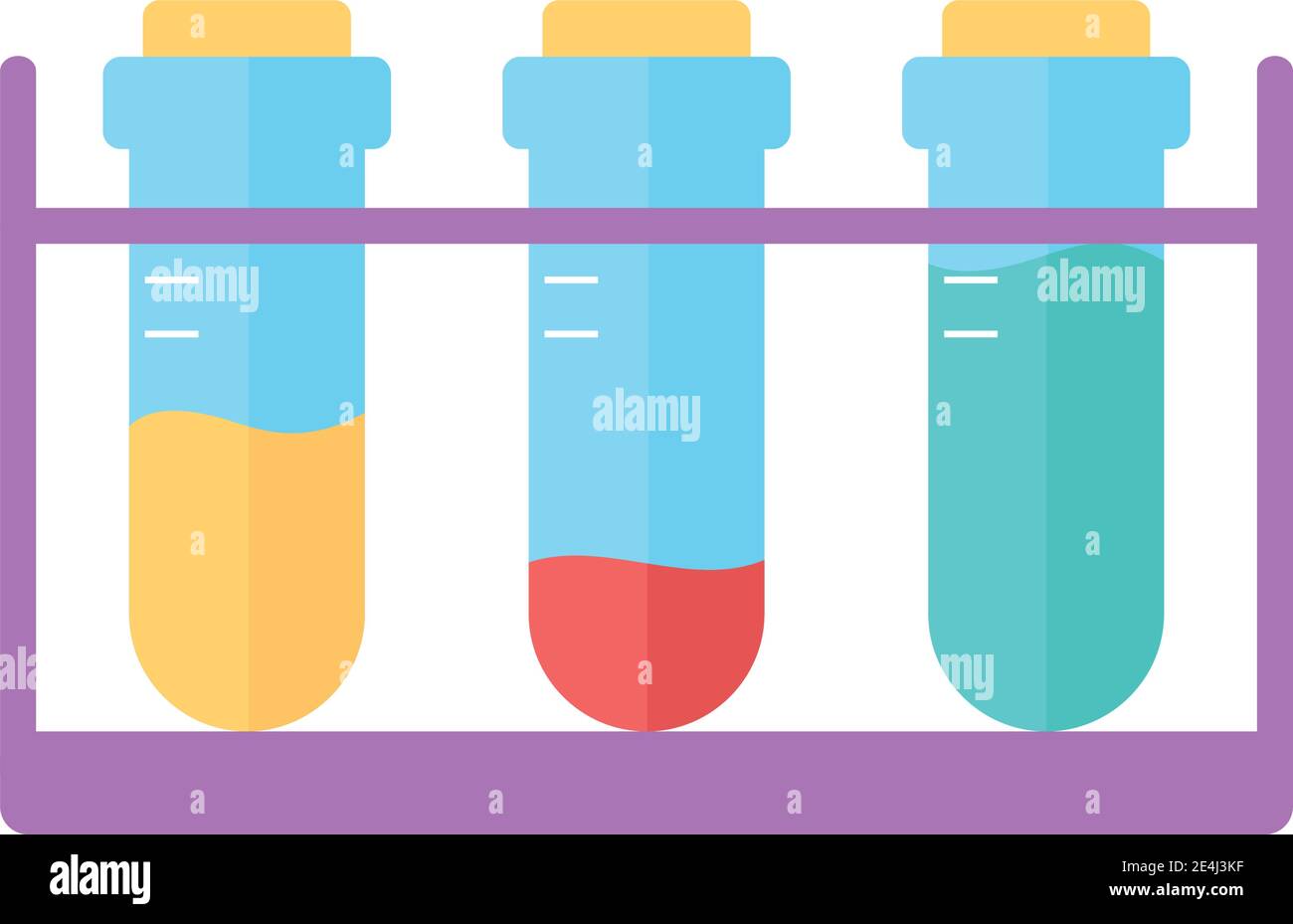 chemistry test tubes on rack science flat style vector illustration ...