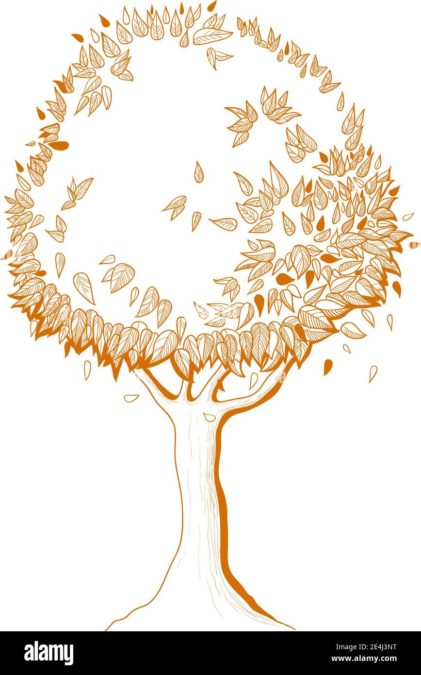 Autumn tree icon, symbol of nature vector illustration Stock Vector ...