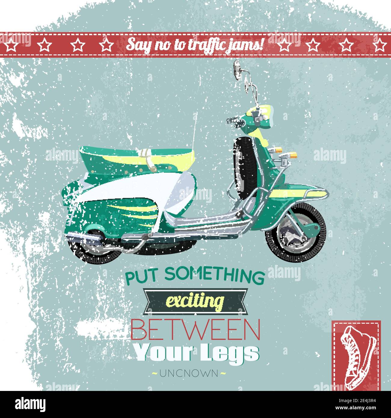 Hipster scooter vintage poster design vector illustration Stock Vector ...