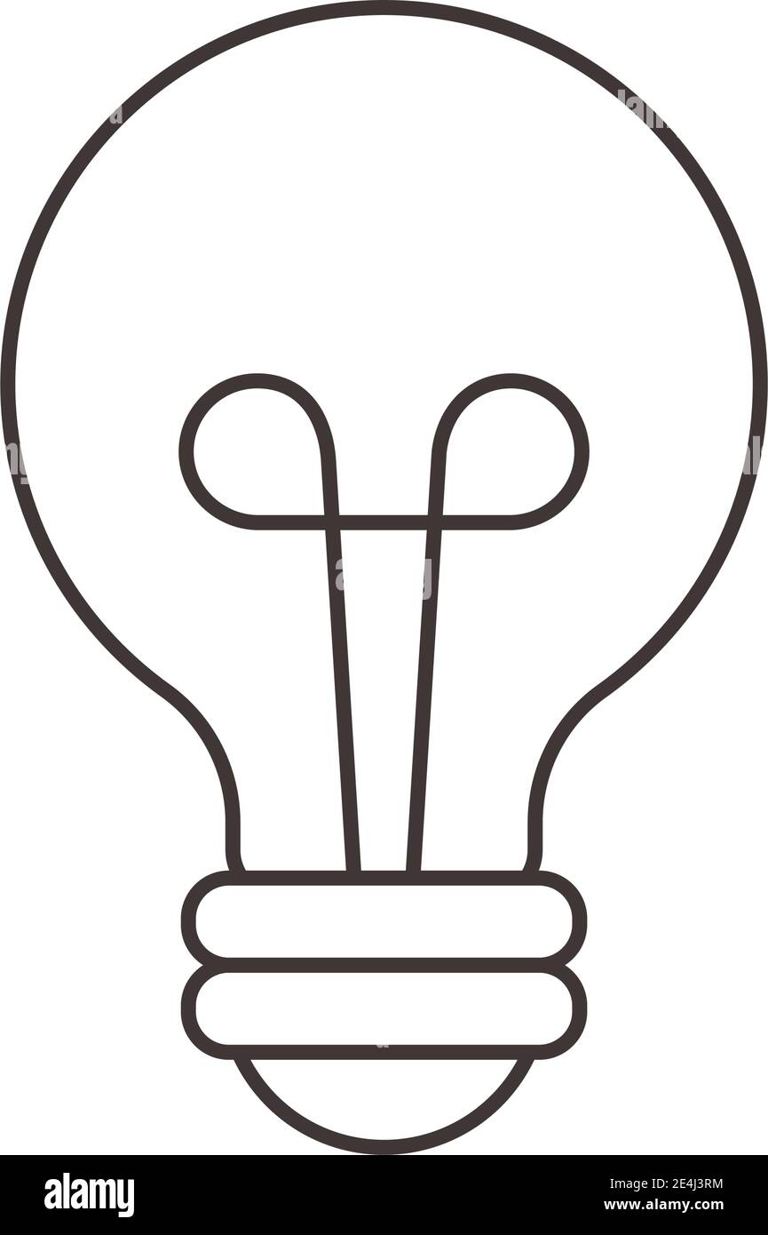 light bulb energy power cartoon, line style vector illustration Stock ...