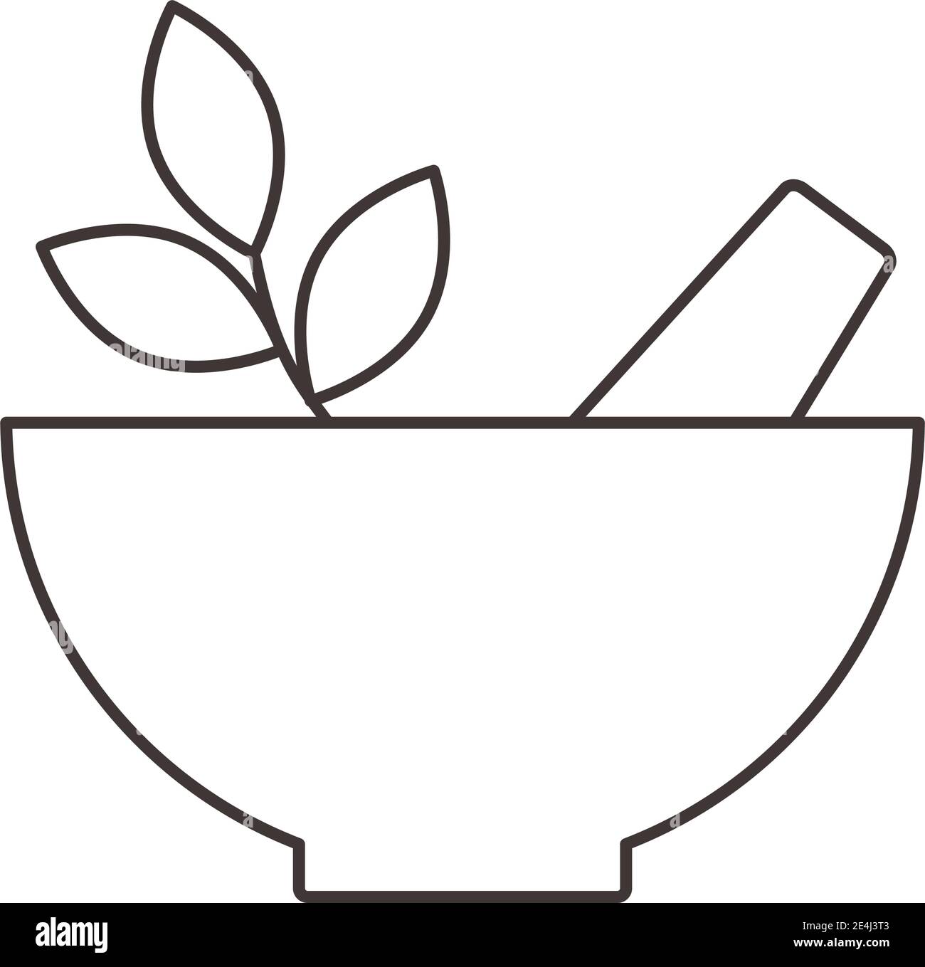 chemistry mortar laboratory science line style vector illustration ...