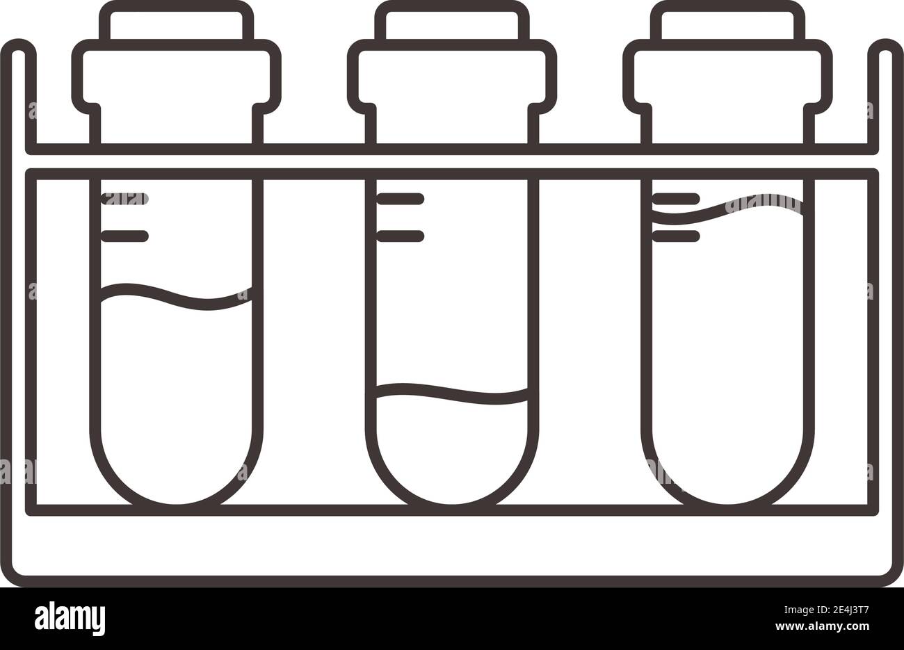 chemistry test tubes on rack science line style vector illustration ...